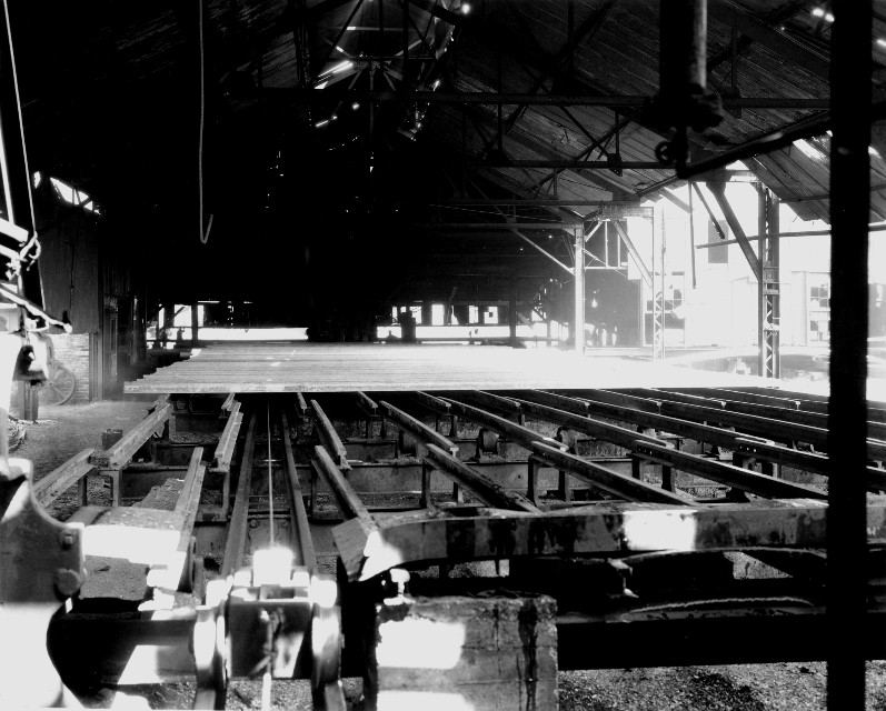 Cold rails ready for straightening and drilling - Overall