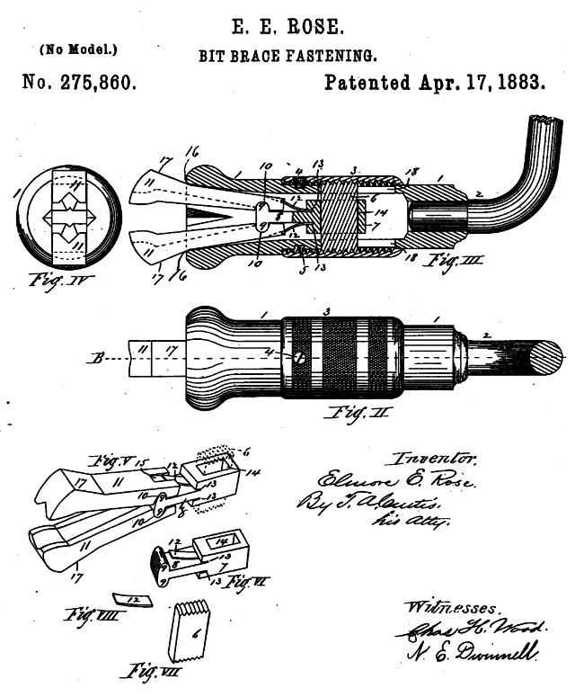 Davis Level & Tool Co. ten inch swing brace with patented chuck for ...