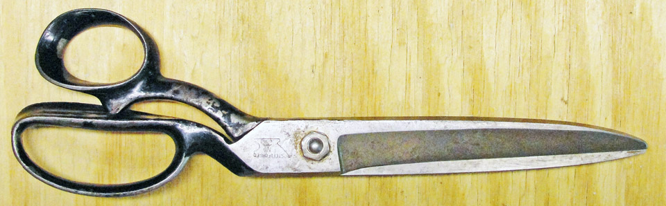 Tailor's shears made by Wiss of Newark - 12 inches overall