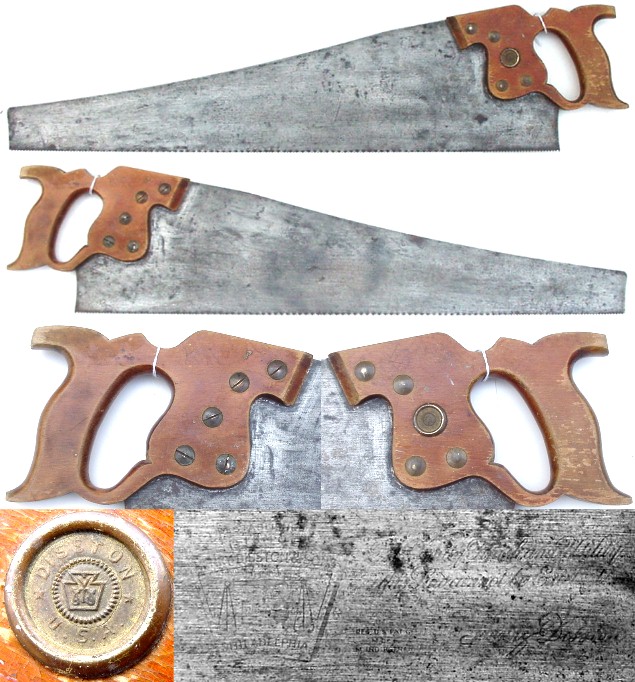 Henry Disston & Sons D-8 crosscut saw, Philadelphia. 26 inches, 8 points.