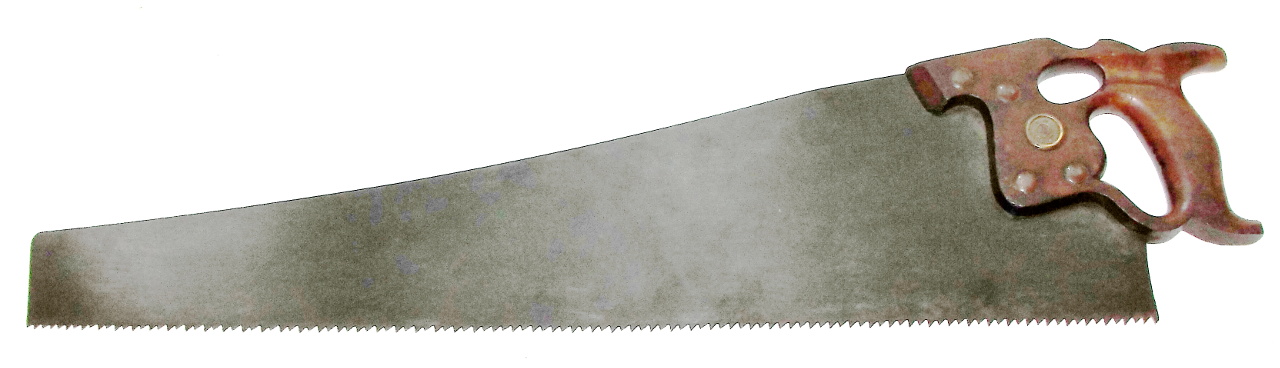 Saw-32 - Disston D-8 thumbhole rip saw, 26 inches, 5-1/2 pts