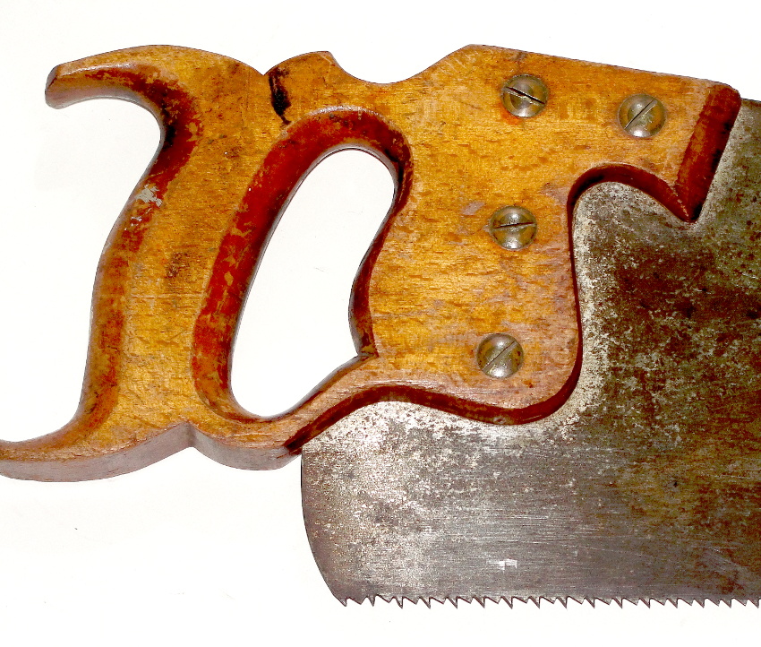 Saw-43 Handy Hand Saw by Disston, crosscut 23-1/2 inches, 8 pts with ...