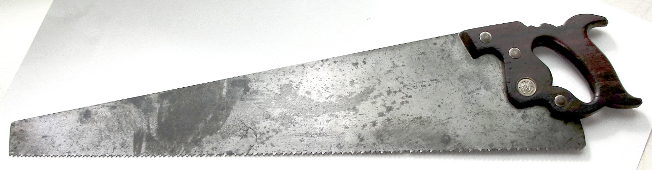 Saw-51, E.C. Atkins No.401 silver steel rip saw with rosewood handle ...
